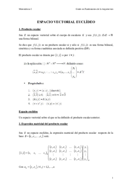 Tema 5 Espacio Vectorial Euclídeo Pdf