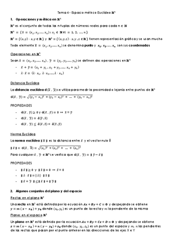 Tema 4 Espacio Métrico Euclídeo Pdf