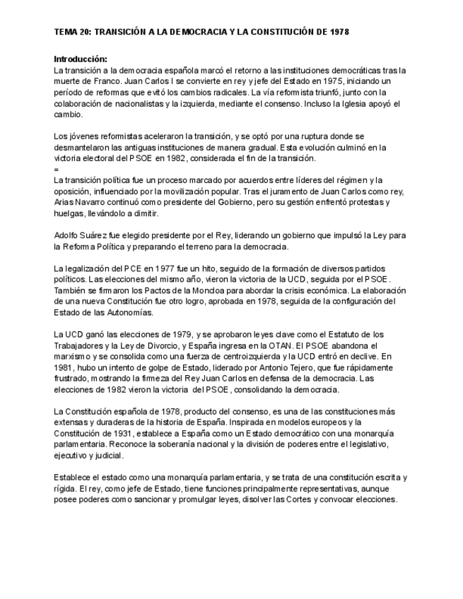 Transicion A La Democracia Y La Constitucion De 1978 Pdf