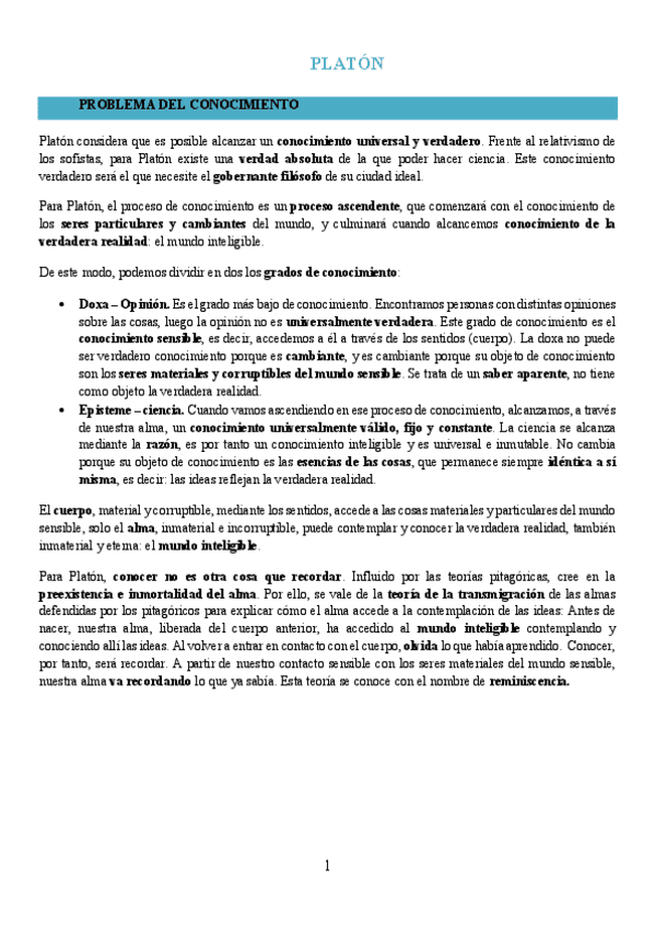Platon Epoca Antigua Filosofia 2o Bto Pdf