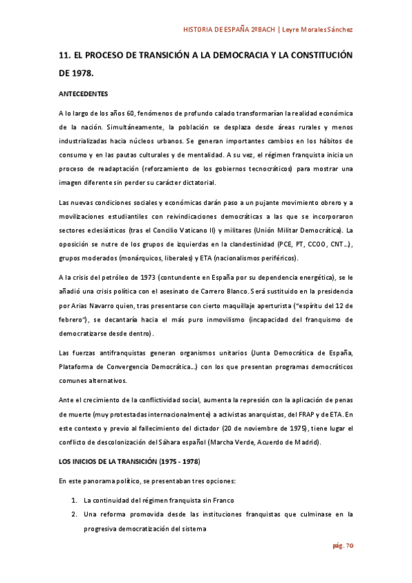 11 El Proceso De Transicion A La Democracia Y La Constitucion De 1978 Pdf