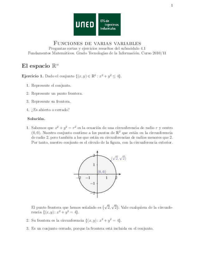 Ingeniería Matemática | Apuntes, ejercicios y exámenes resueltos