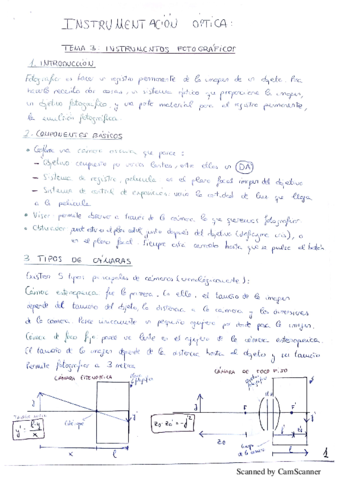 Instrumentación óptica Tema 3 Cámara Pdf