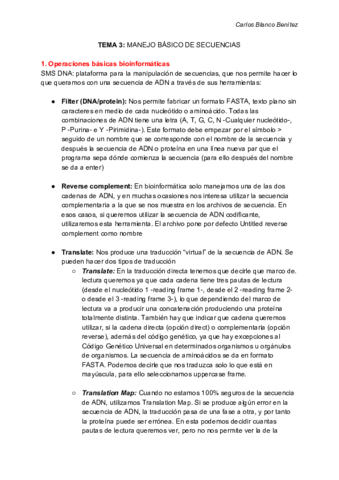 GENÓMICA Y BIOINFORMÁTICA - Tema 3 - MANEJO DE SECUENCIAS.pdf