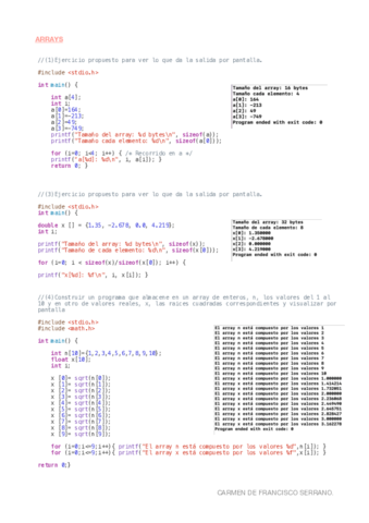 EJERCICIOS RESUELTOS DE ARRAYS