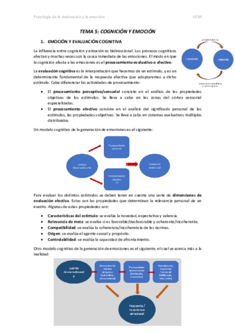 Tema 5 Cognicion Y Emocion Pdf