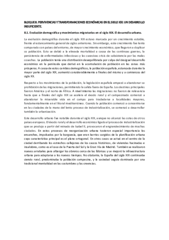 Bloque 8: Pervivencias y transformaciones económicas en el siglo XIX