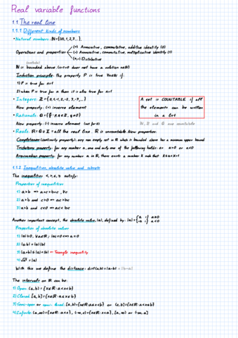 1. Real Variable Functions