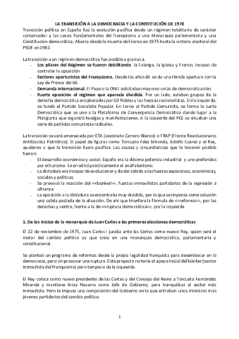 La Transicion A La Democracia Y La Constitucion De 1978 3 Pdf