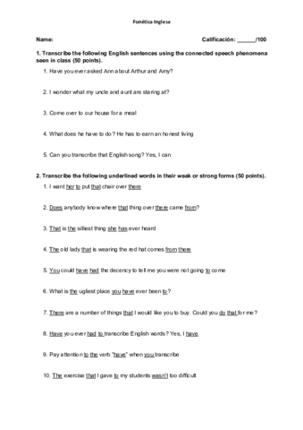Ejercicios De Transcripcion Fonetica Pdf