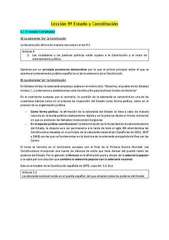 Tema 8 Estado Y Constitucion Pdf