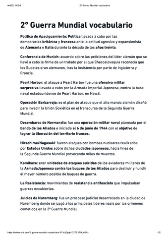 2º Guerra Mundial (Historia del mundo contemporáneo) - Vocabulario.pdf