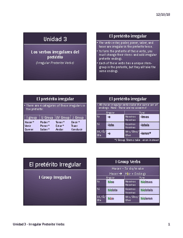 Los verbos irregulares del pretérito.pdf