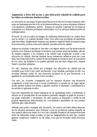 Practica 4 2 La Educacion Infantil Contra La Pobreza Pdf