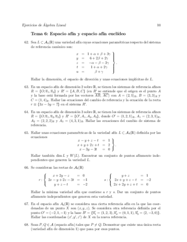 Hoja 8 Resuelta Espacio Afin Y Espacio Afin Euclideo Pdf