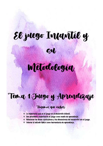 Tema 1 El Juego Infantil Pdf