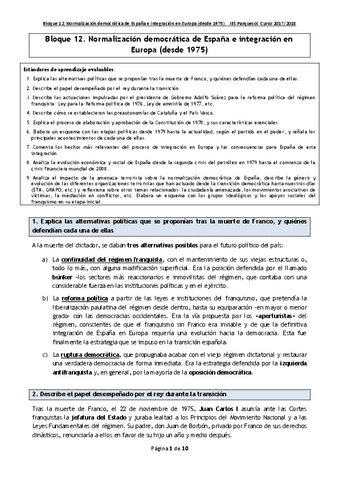 Bloque 12 Historia De Espana Pdf