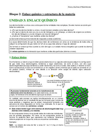B2 Unidad 3 Enlace Quimico Teoria Pdf