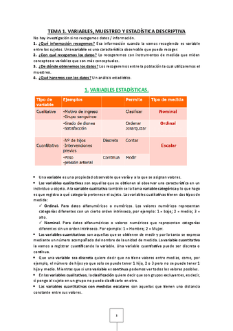 Tema 1 Variables Muestreo Y Estadistica Descriptiva Apuntes Mios Pdf