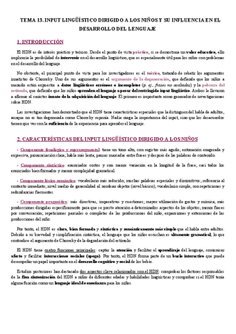 TEMA 13. Input linguistico dirigido a los niños y su influencia en el ...