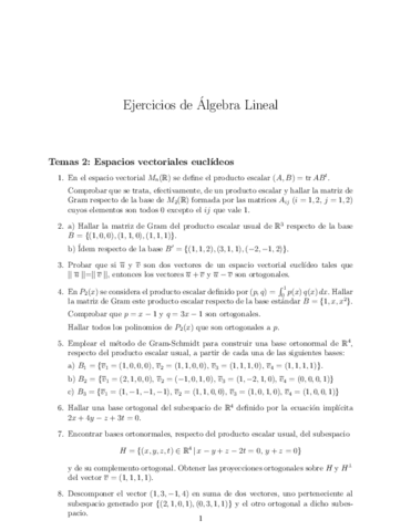Hoja 3 Espacios Euclideos Pdf